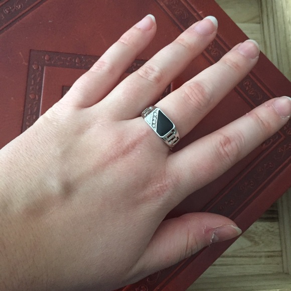 Accessories | Mens Retro Classic Gold Silver Enamel Crystal Ring | Poshmark